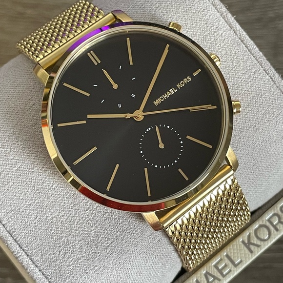 Michael Kors | Accessories | Michael Kors Jaryn Blackgold Mens Mesh ...